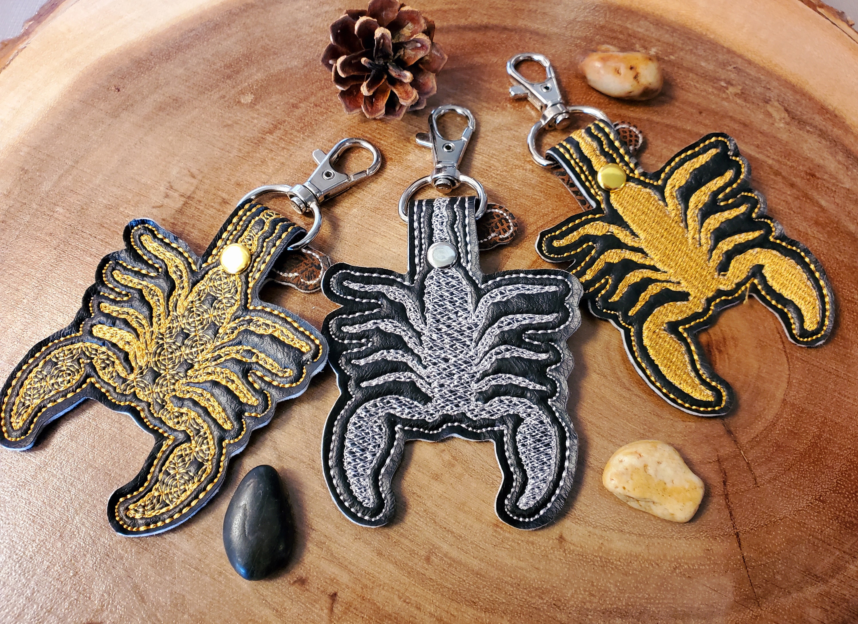 Digital File Embroidered Scorpion Key Chain Designs for | Etsy
