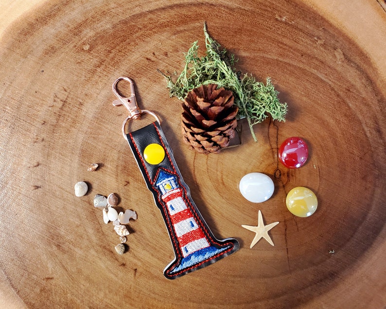 Digital File Embroidered Lighthouse Key Chain Fob Design for - Etsy