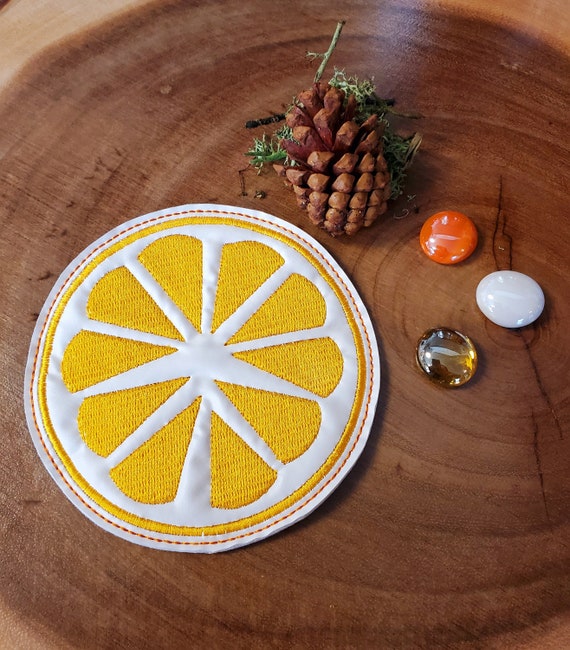 Digital File Embroidered Orange Slice Coaster Design for - Etsy