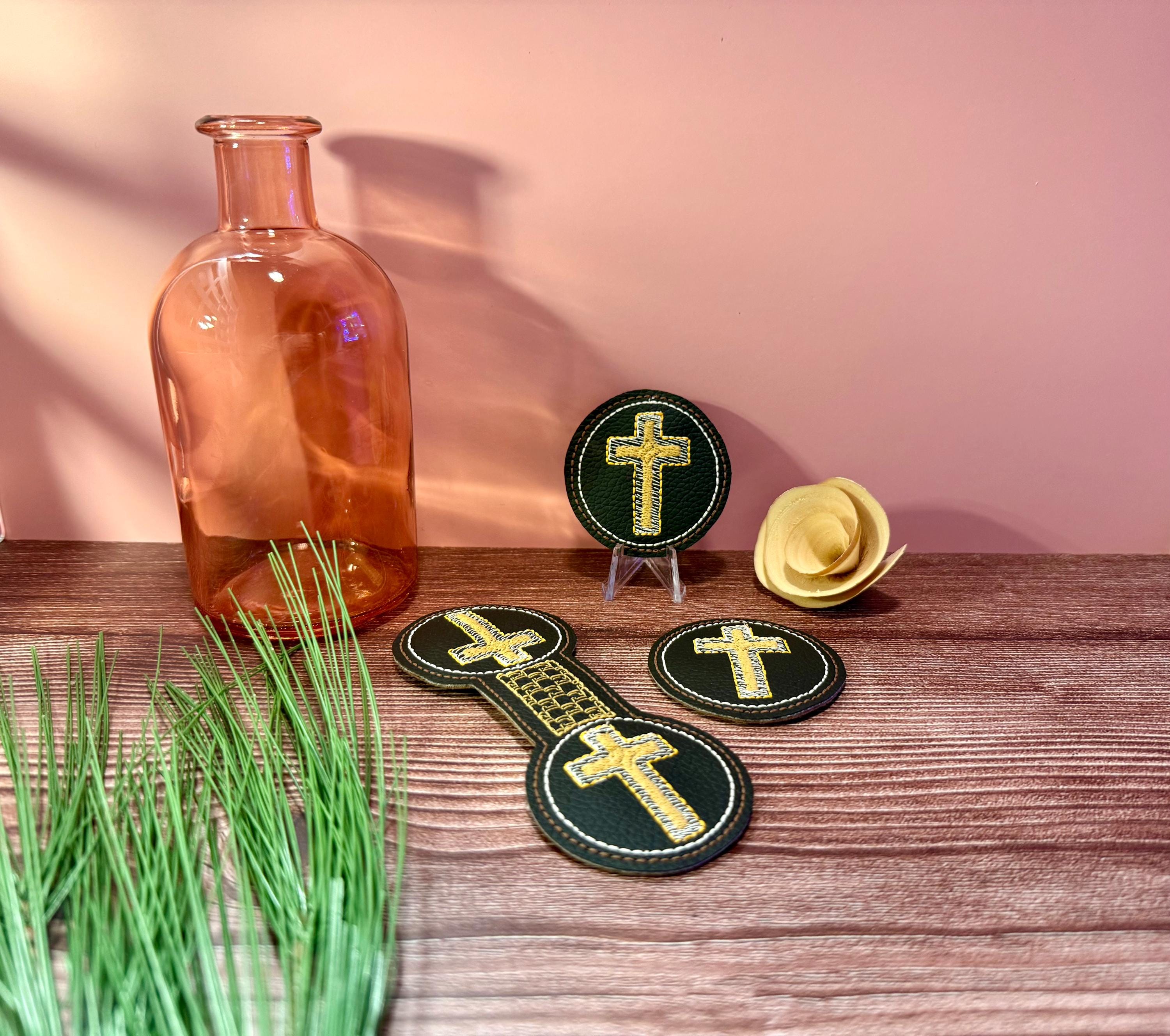 Embroidered Cross Bookmark Design: Magnetic Fridge Magnet (digital File ...
