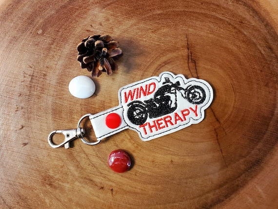 Digital File Embroidered Wind Therapy Motorcycle Design for | Etsy