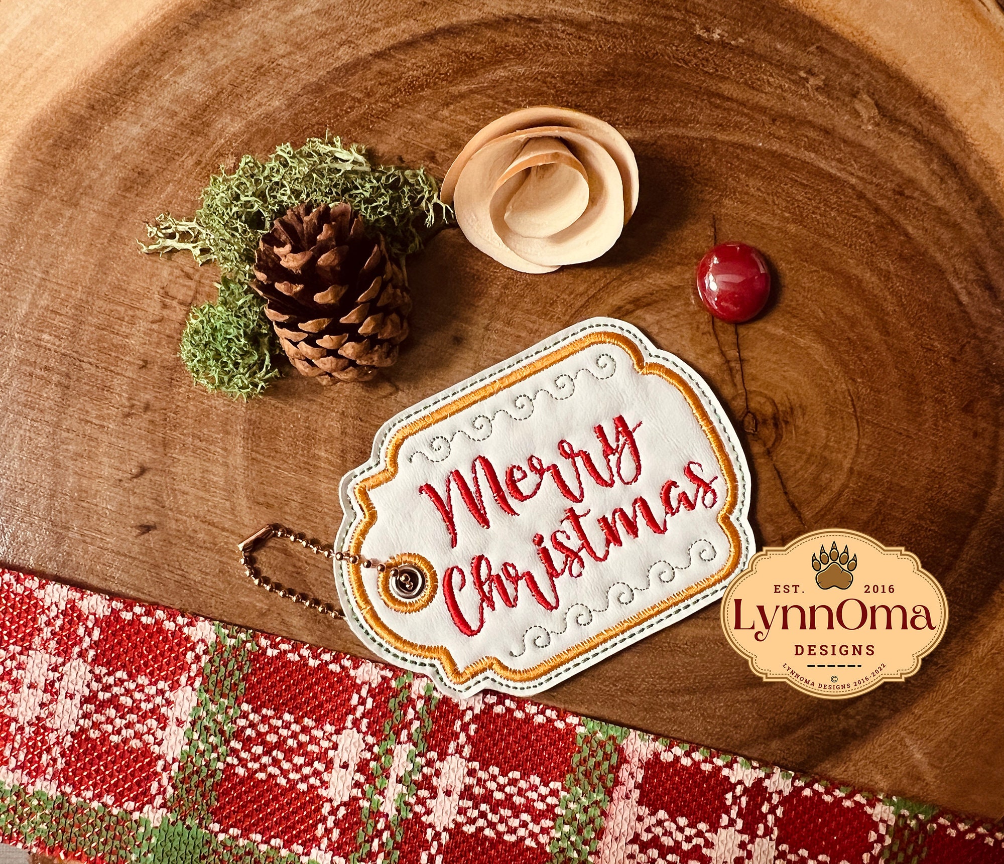 Digital File Embroidered Merry Christmas Holiday Gift Tag - Etsy