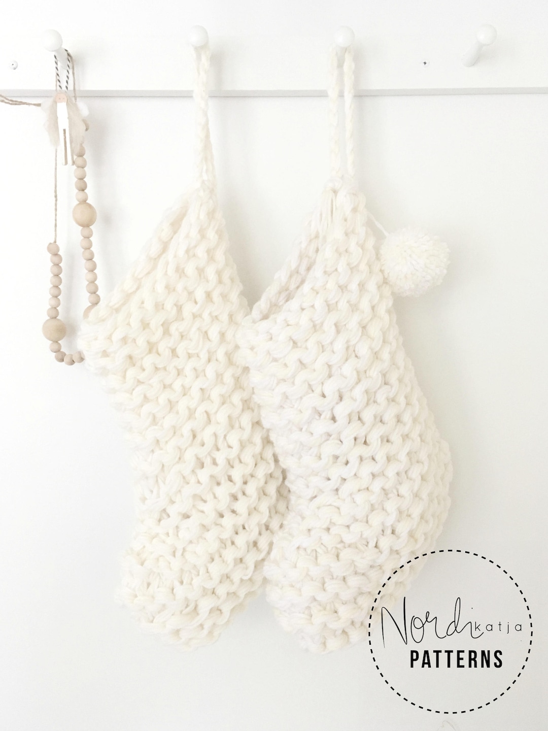 Scandinavian Knitted Christmas Stocking Pattern, Bulky Yarn , Chunky ...