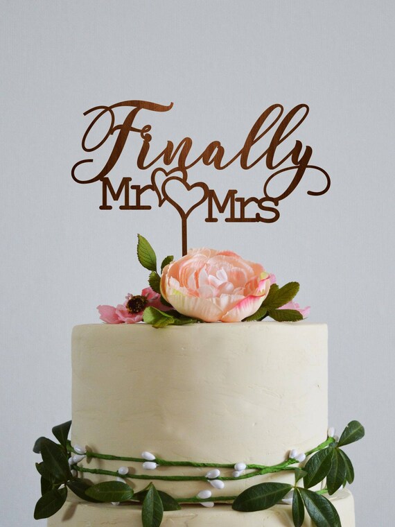 Cake Topper acrylic cake topper Wedding Cake Topper FINALLY MR & Mrs ...