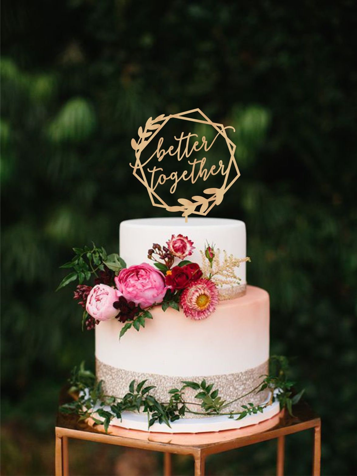 Paper & Party Supplies Boho cake topper Geometric wedding cake topper ...