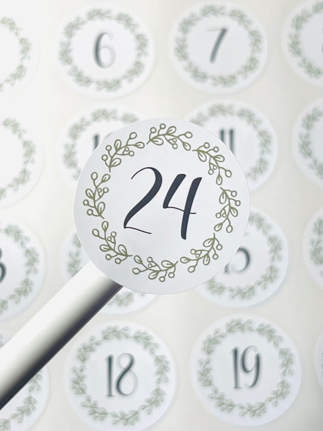 Christmas Advent Calendar Stickers: DIY Festive Countdown Labels X24 ...