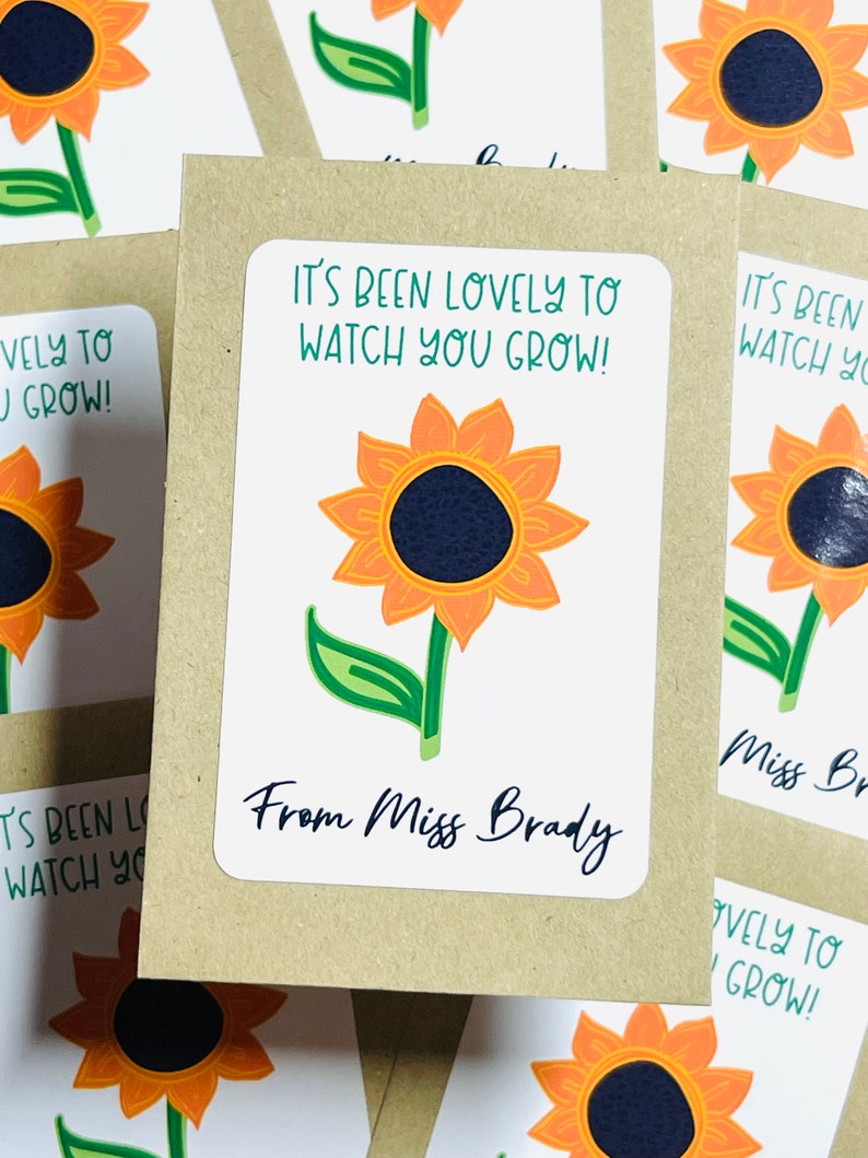 Personalized Sunflower Seed Packet: Teacher End of Term Gift - Etsy UK