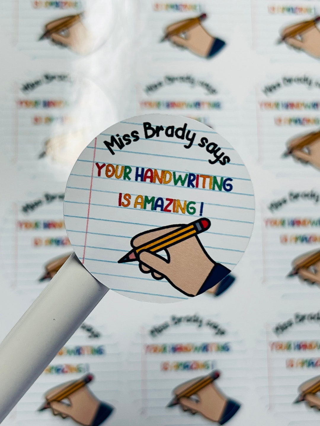 Teacher Stickers, Teacher Reward Stickers, Great Handwriting Sticker ...