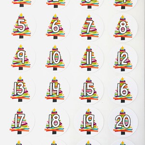 Advent Stickers, Advent Labels, Christmas Advent Stickers, Labels X24 ...