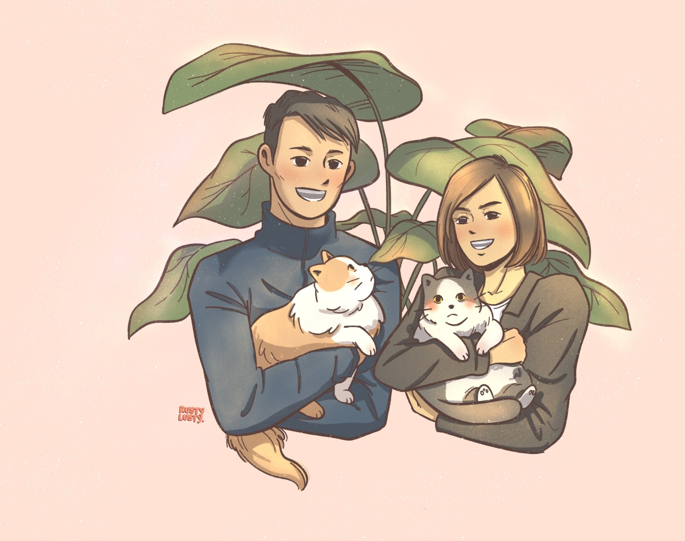 Cute Custom Digital Portrait Personalized Digital Portrait - Etsy