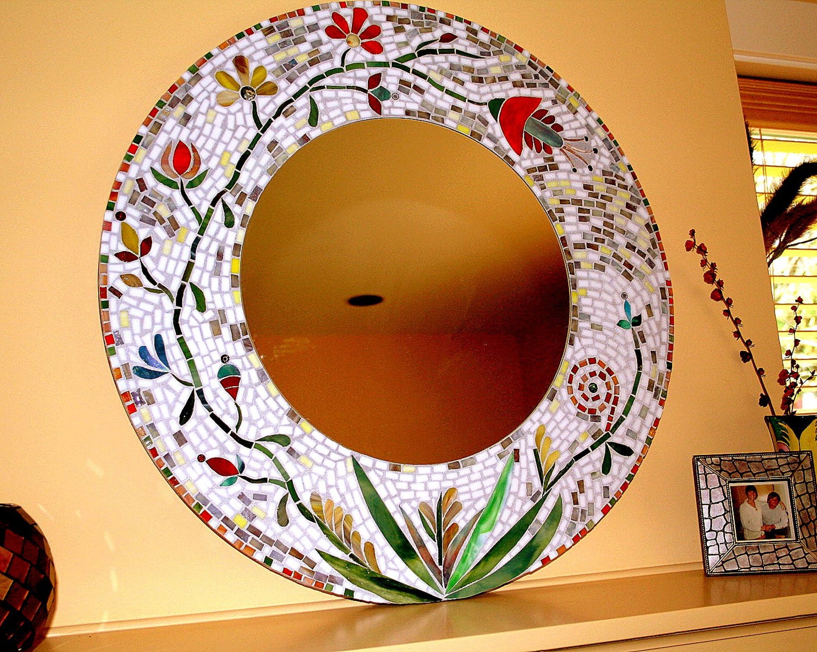 White fantasy Vine Mosaic Mirror - Etsy