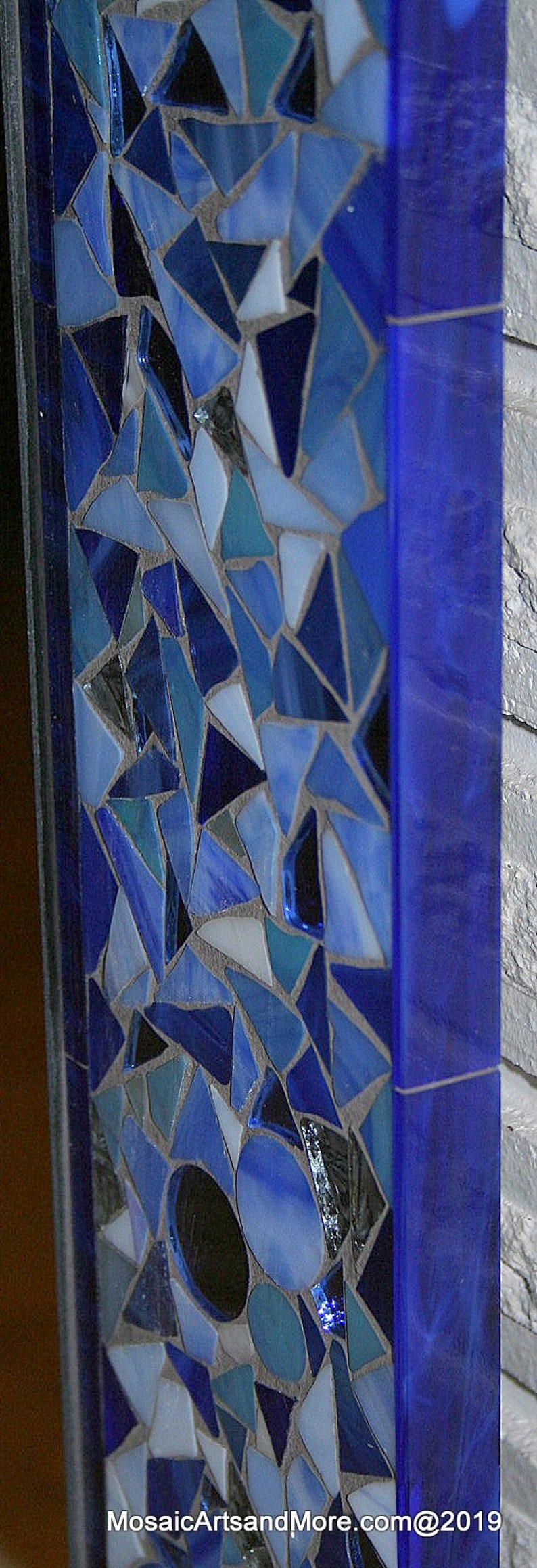Blue Moon Stained Glass Mosaic Mirror - Etsy