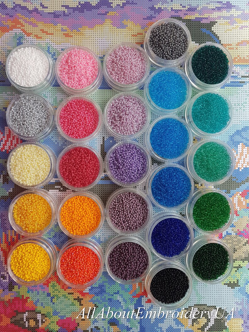 Bead Needlepoint Handcraft kit Sea Life Beaded cross stitch | Etsy