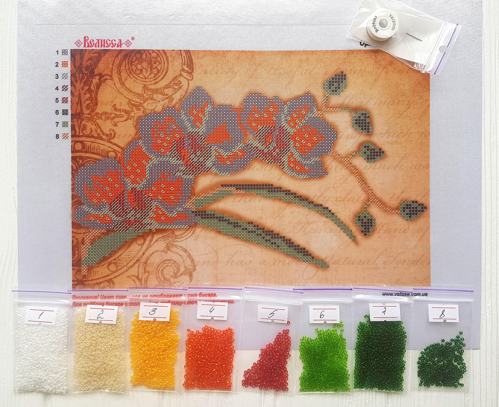 Orchid Bead embroidery kit Floral DIY 3D Needlepoint Tapestry | Etsy