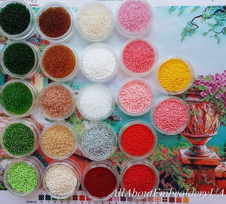 Bead embroidery kit Summer Seascape beadpoint kit Seashore | Etsy