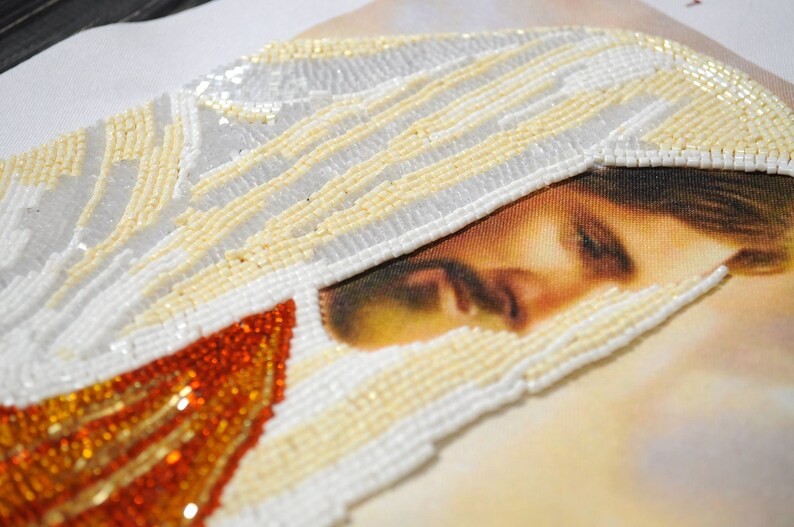 Bead Embroidery Kit Jesus Christ With a Baby Religious Icon Beaded ...