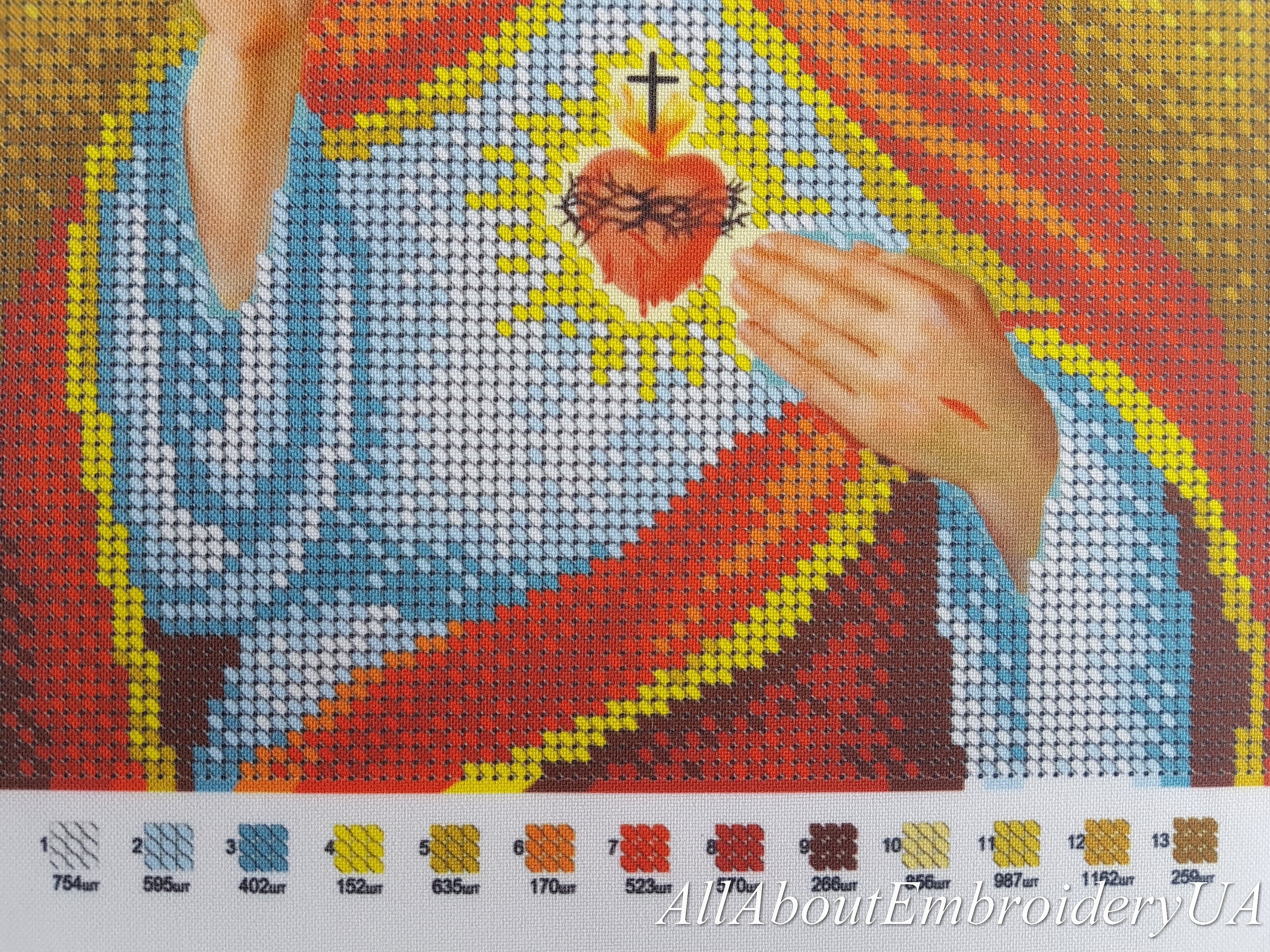 Sacred Heart of Jesus Beaded embroidery kit Religion icon | Etsy