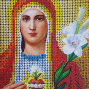 Immaculate Heart of Mary Bead Embroidery Kit Religion Catholic Icon DIY ...