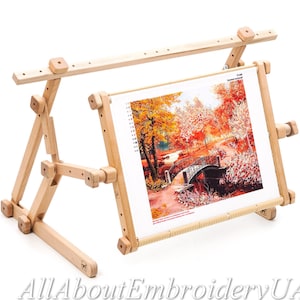 Needlework Adjustable Lap Table Stand Hands Free Wooden Embroidery ...