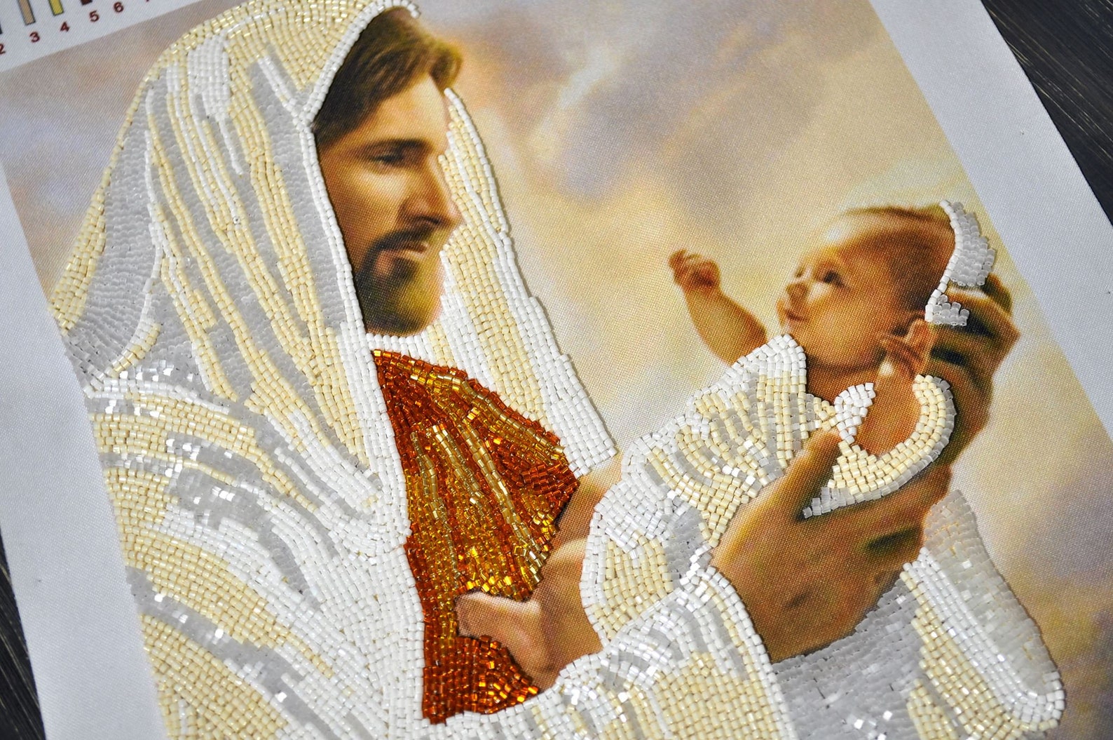 Bead Embroidery Kit Jesus Christ With a Baby Religious Icon Beaded ...