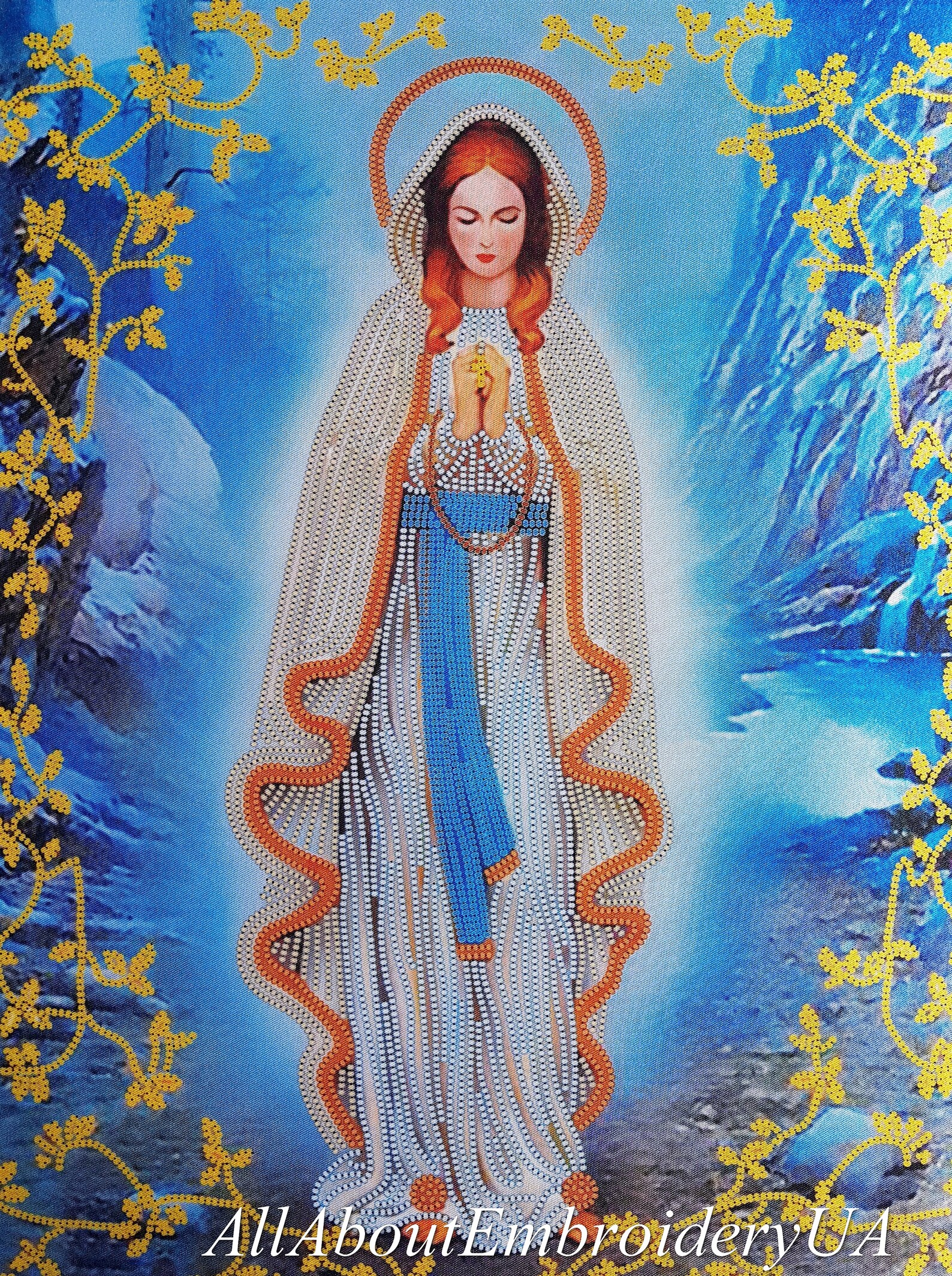 Ave Maria Bead Embroidery kit Religion Icon 3D Needlepoint | Etsy