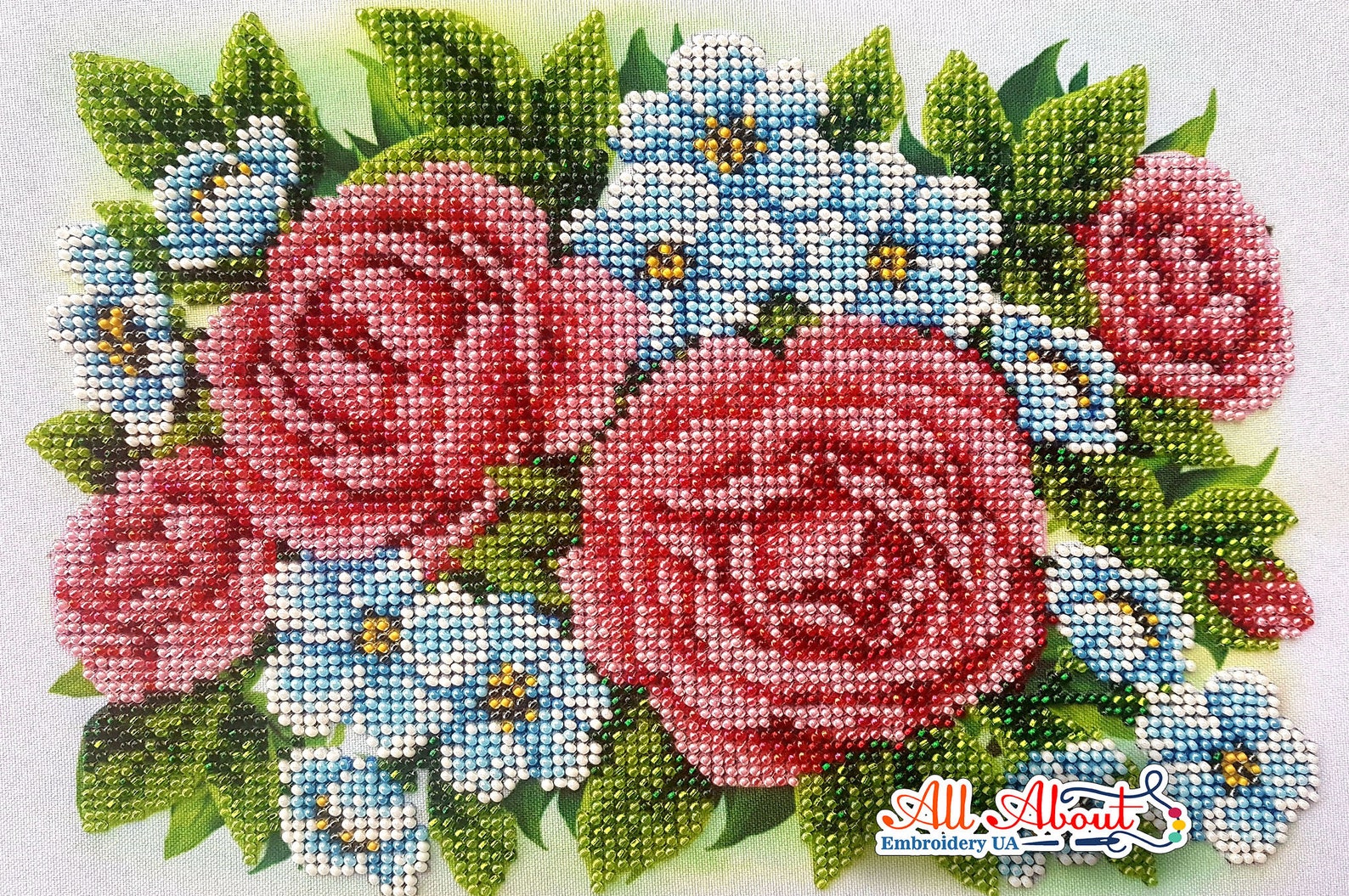 Roses Bead Embroidery Kit Summer Flowers Beaded Cross - Etsy