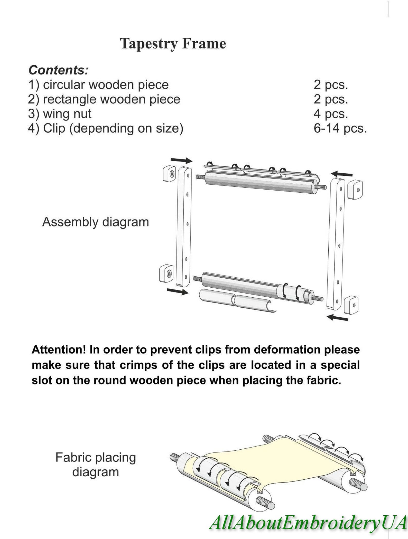 Needlepoint Embroidery Tapestry Wooden Scroll Frame Made of Organic ...