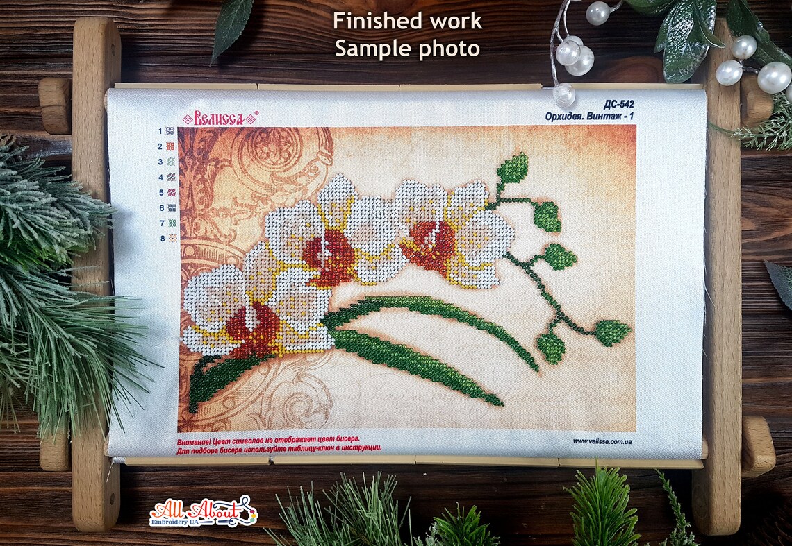 Orchid Bead embroidery kit Floral DIY 3D Needlepoint Tapestry | Etsy