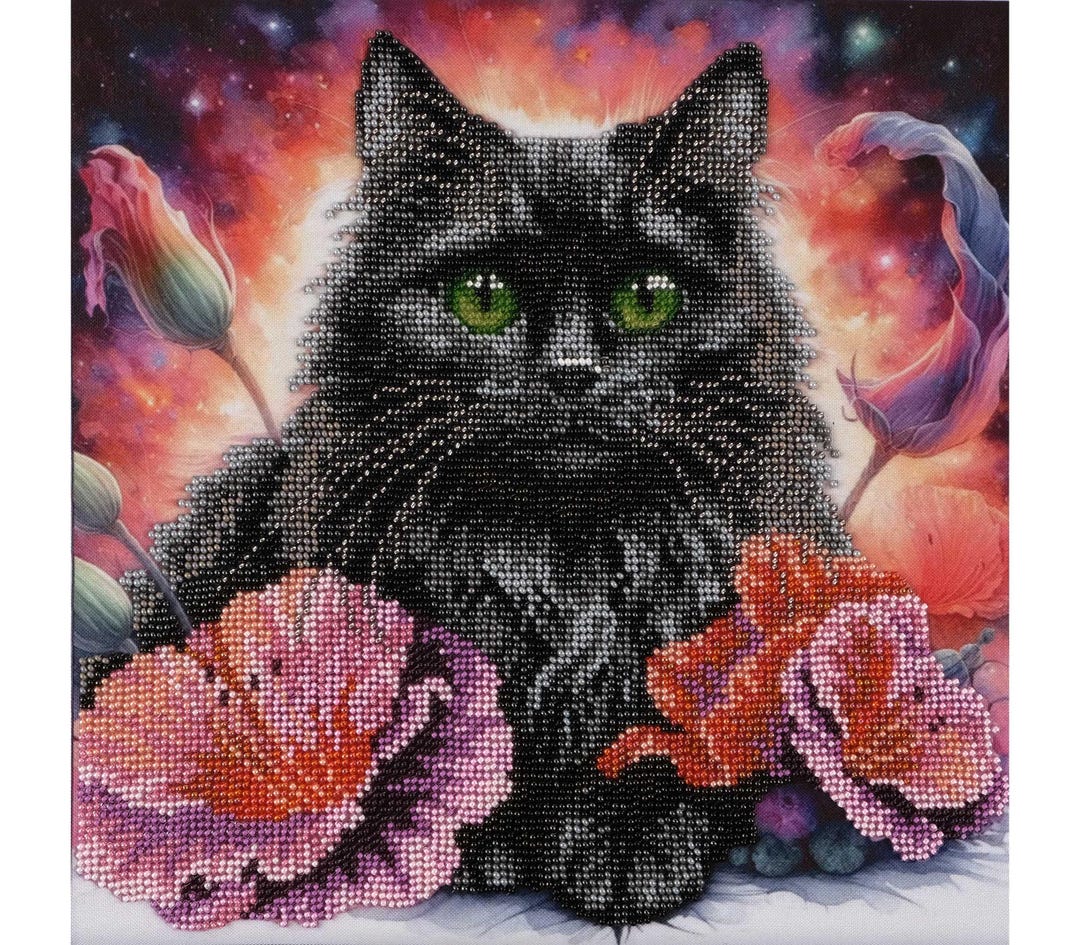 Bead Embroidery Kit Black Cat DA-1101 Allaboutembroideryua Beaded Cross ...