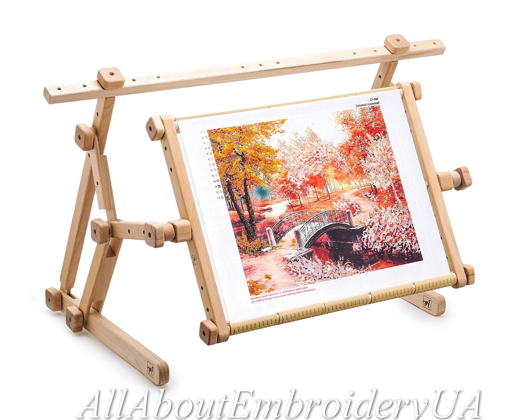Needlework Adjustable Lap Table Stand Hands Free Wooden Embroidery ...
