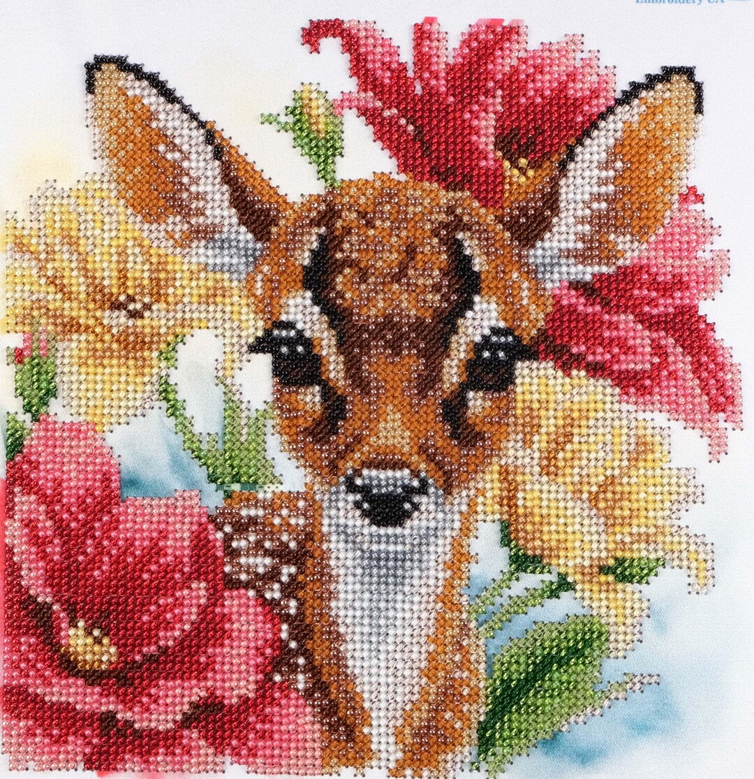 Bead Embroidery Kit Cute Fawn AN-1106 Allaboutembroideryua Animal ...