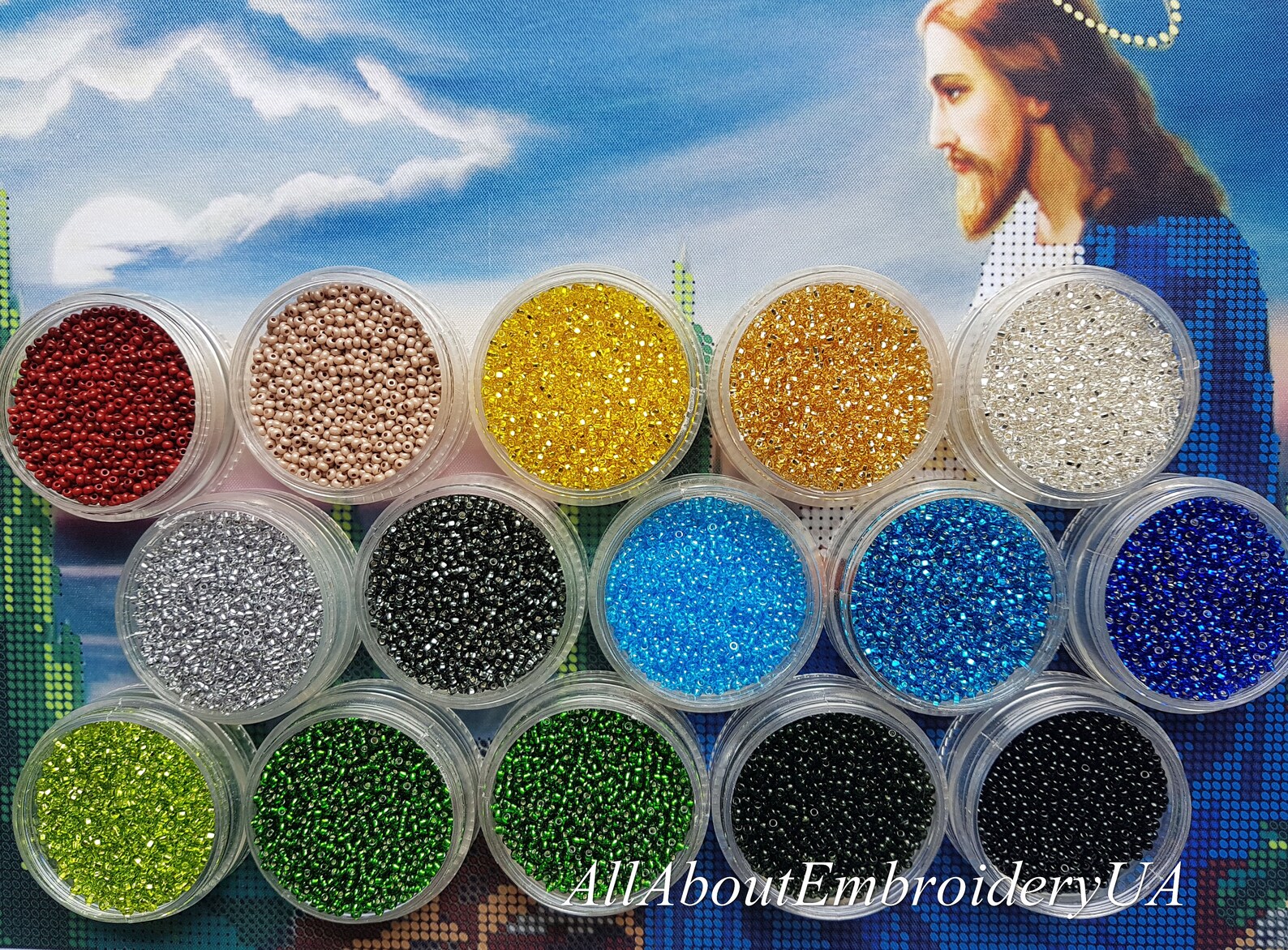 Jesus praying Bead Embroidery kit Religious beaded cross | Etsy