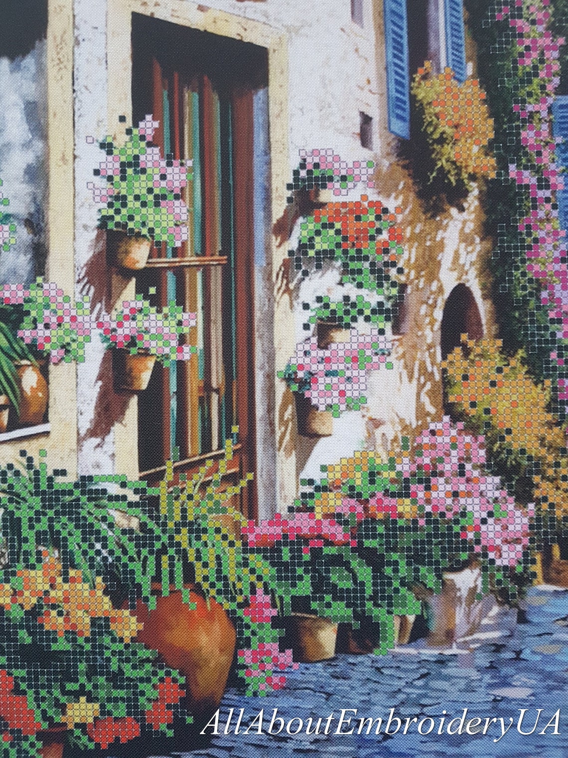 Italian Cityscape Embroidery kit Beaded Cross stitch City | Etsy