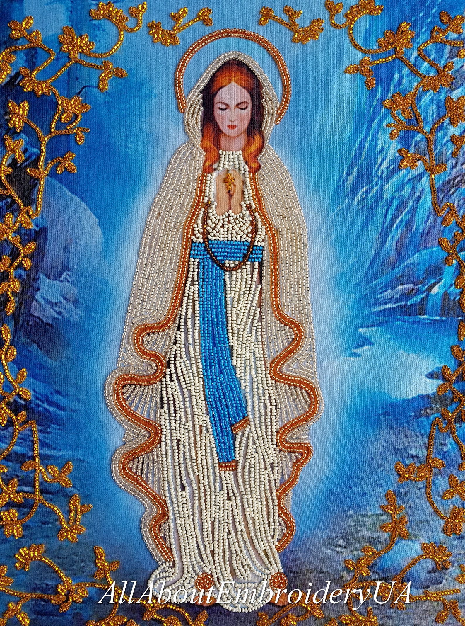 Ave Maria Bead Embroidery kit Religion Icon 3D Needlepoint | Etsy