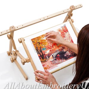 Needlework Adjustable Lap Table Stand Hands Free Wooden Embroidery ...