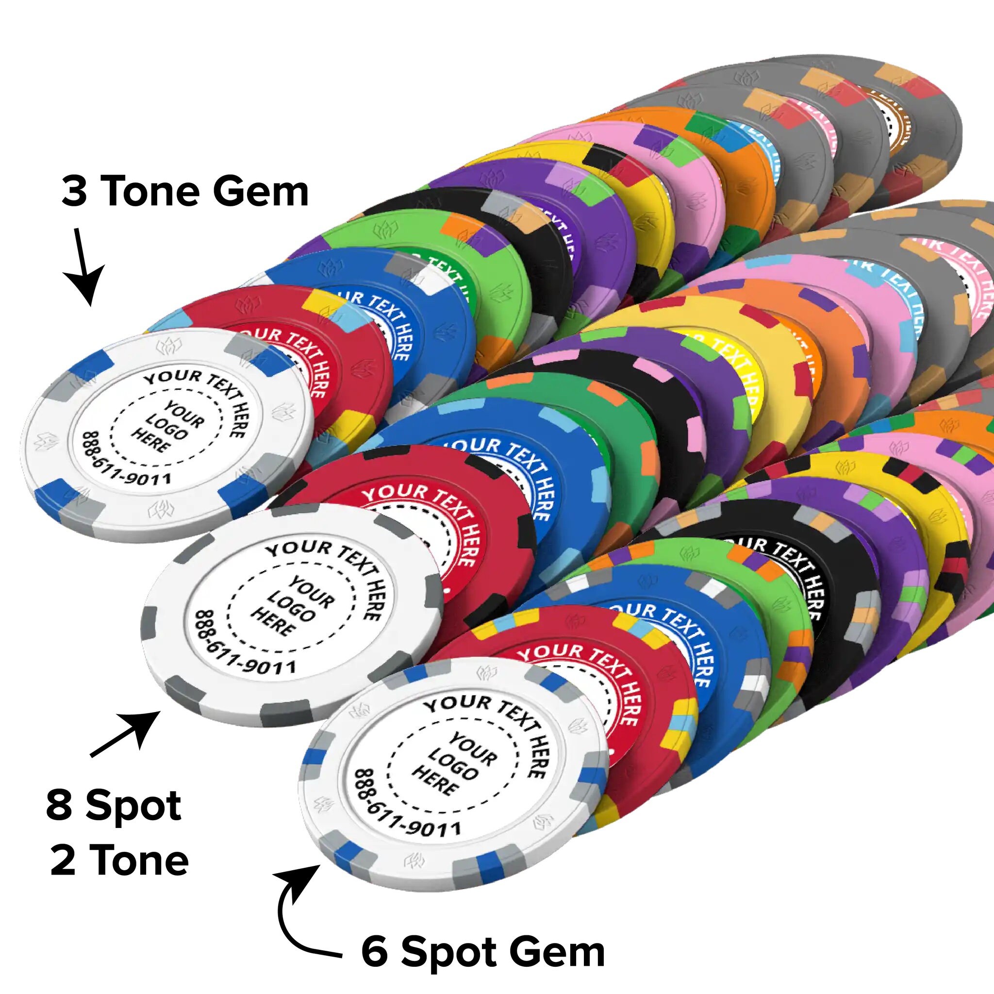 Custom Poker Chips Set of 25 - Direct to Chip Printing - Full Color ...