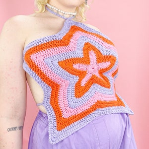 Crochet Pattern, Rainbow Star Top Pattern, Modern Crochet, Instant ...
