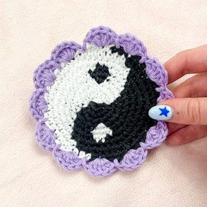 Custom Crochet Coasters, Yin Yang Coasters, Handmade Coasters, Custom ...