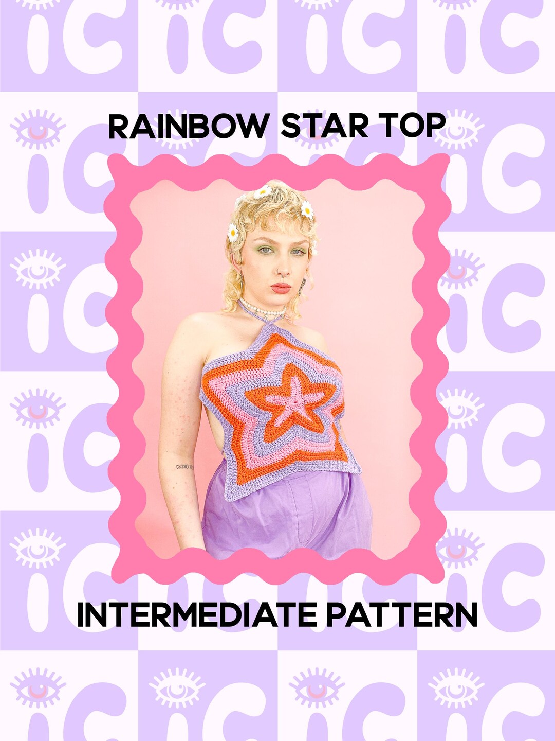 Crochet Pattern, Rainbow Star Top Pattern, Modern Crochet, Instant ...