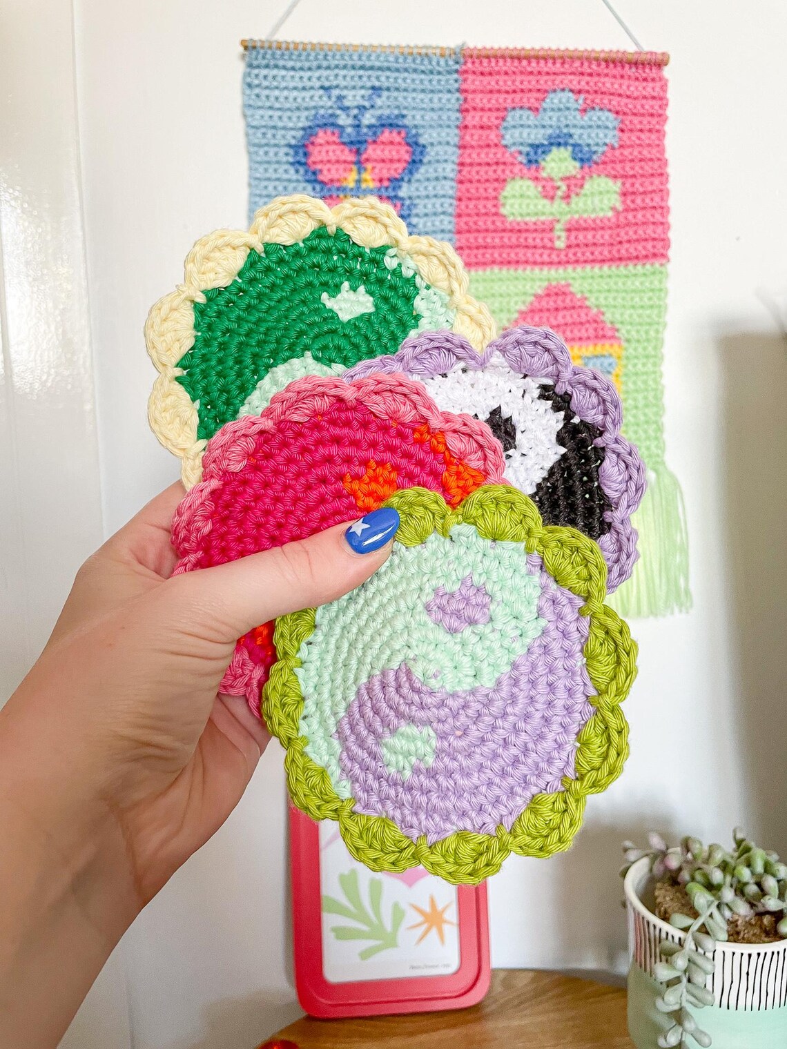 Custom Crochet Coasters, Yin Yang Coasters, Handmade Coasters, Custom ...