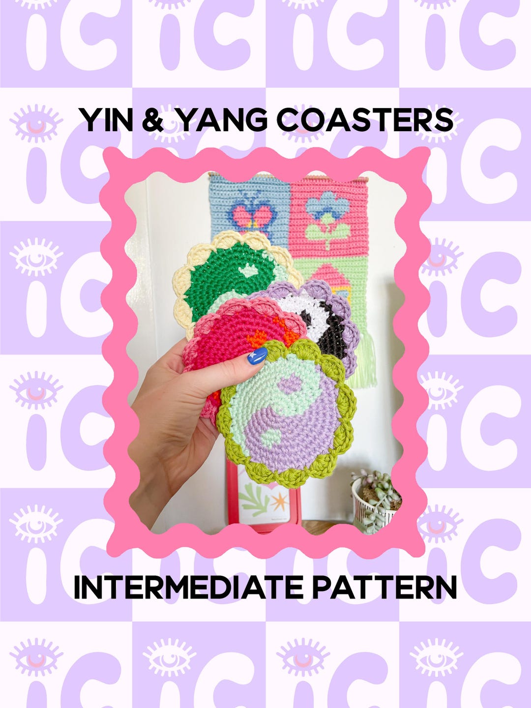Crochet Coaster Pattern, Yin and Yang Coasters, Crochet Pattern, PDF ...