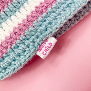 Mini Trans Pride Flag Crochet Tote Bag, Heart Shaped Bag, Gift for Her ...