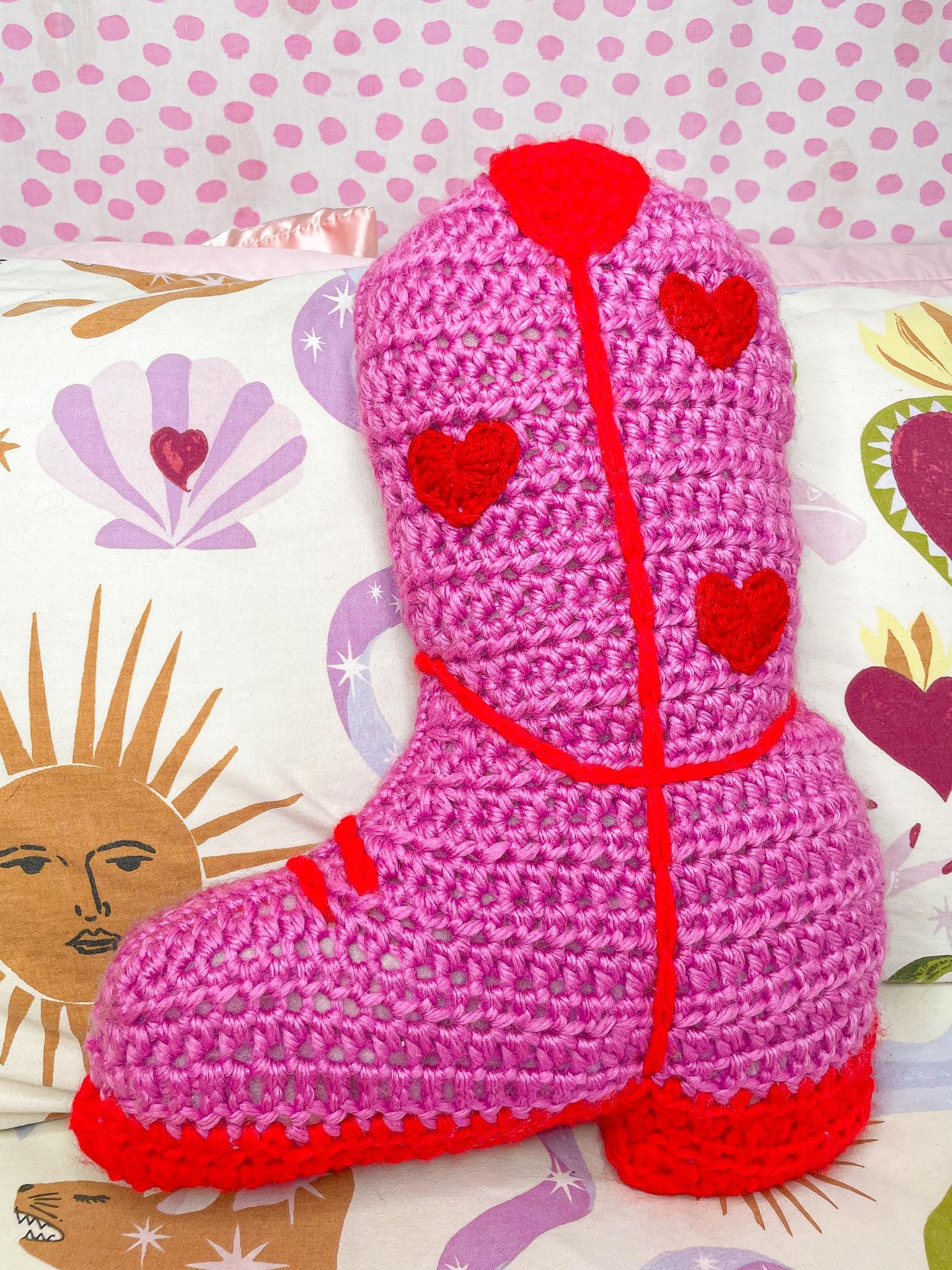 Crochet Pattern, Cowboy Boot Cushion Pattern, Y2K Crochet Pillow ...