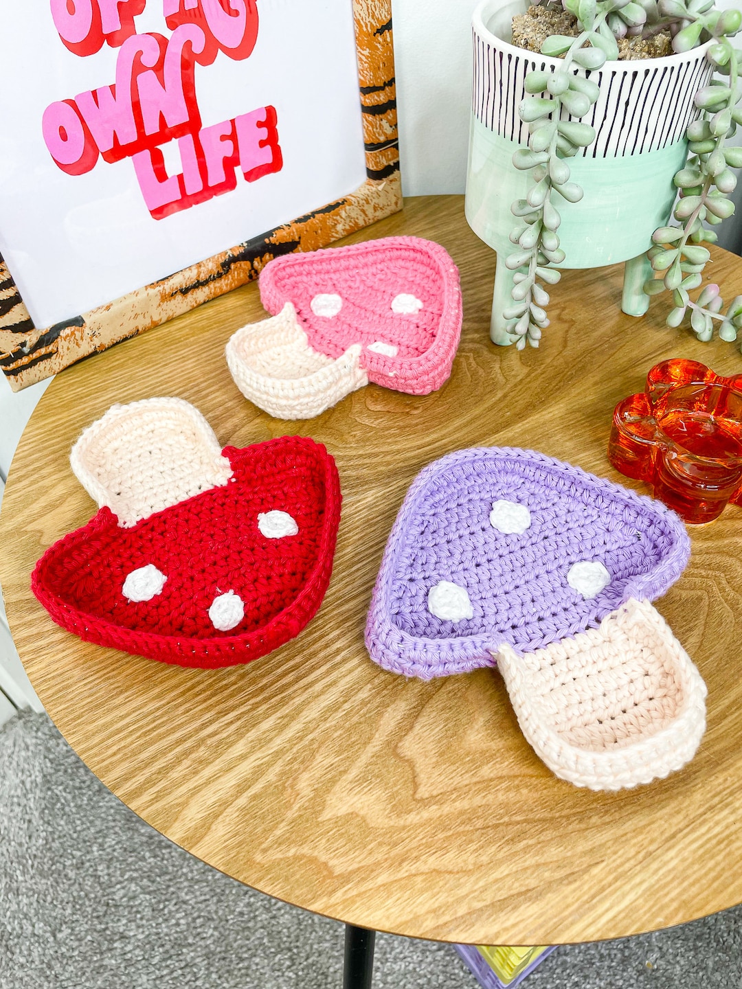 Crochet Pattern, Mushroom Trinket Dish Pattern PDF, Crochet Trinket ...