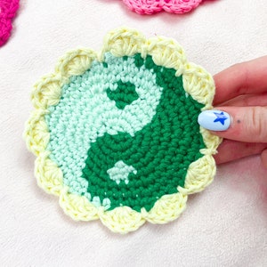 Custom Crochet Coasters, Yin Yang Coasters, Handmade Coasters, Custom ...
