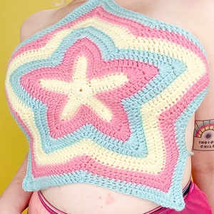 Crochet Pattern, Rainbow Star Top Pattern, Modern Crochet, Instant ...