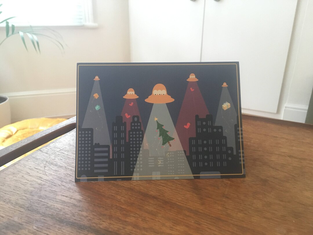 Alien Christmas Card - Etsy