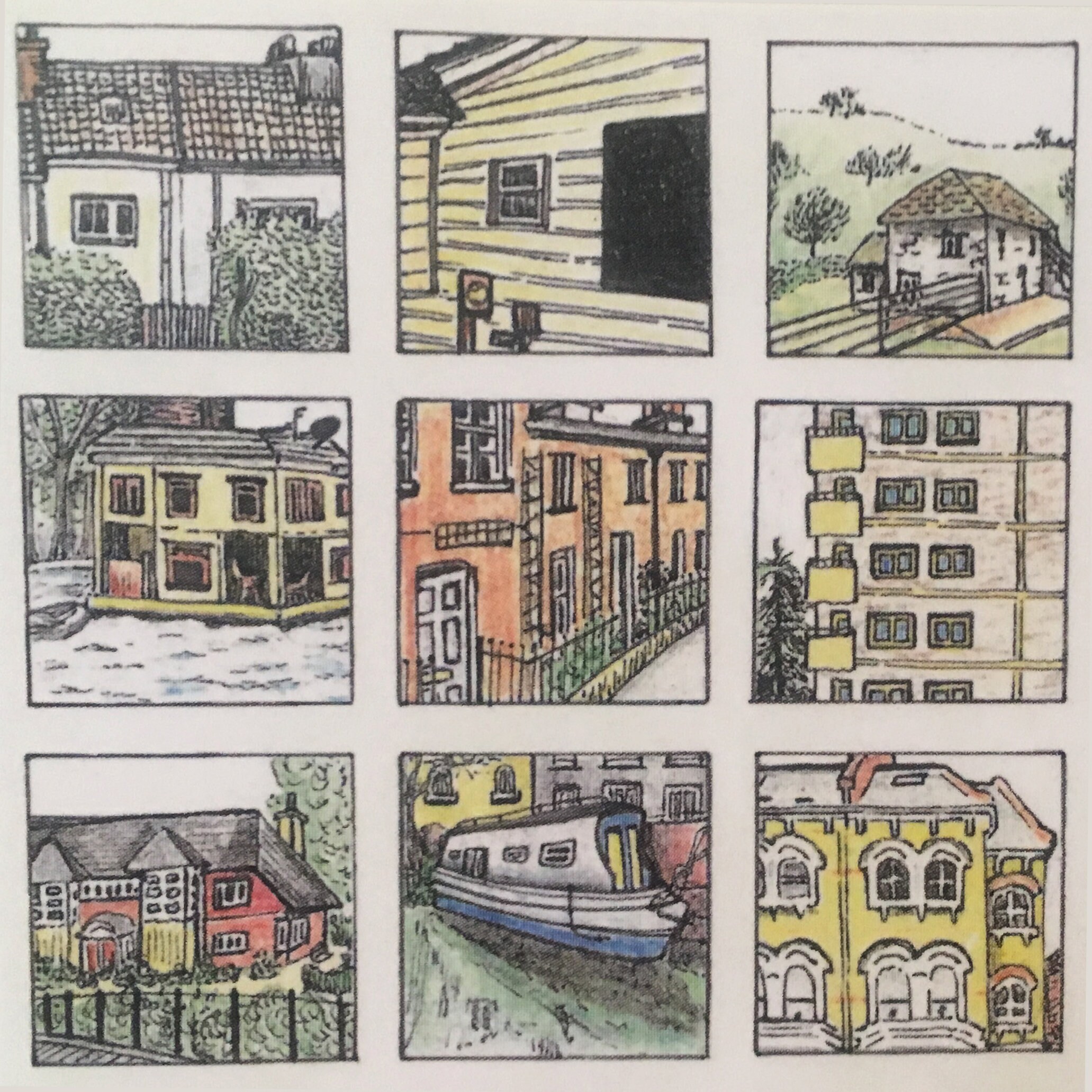 Houses Greeting Cards (blank Inside) - Etsy UK