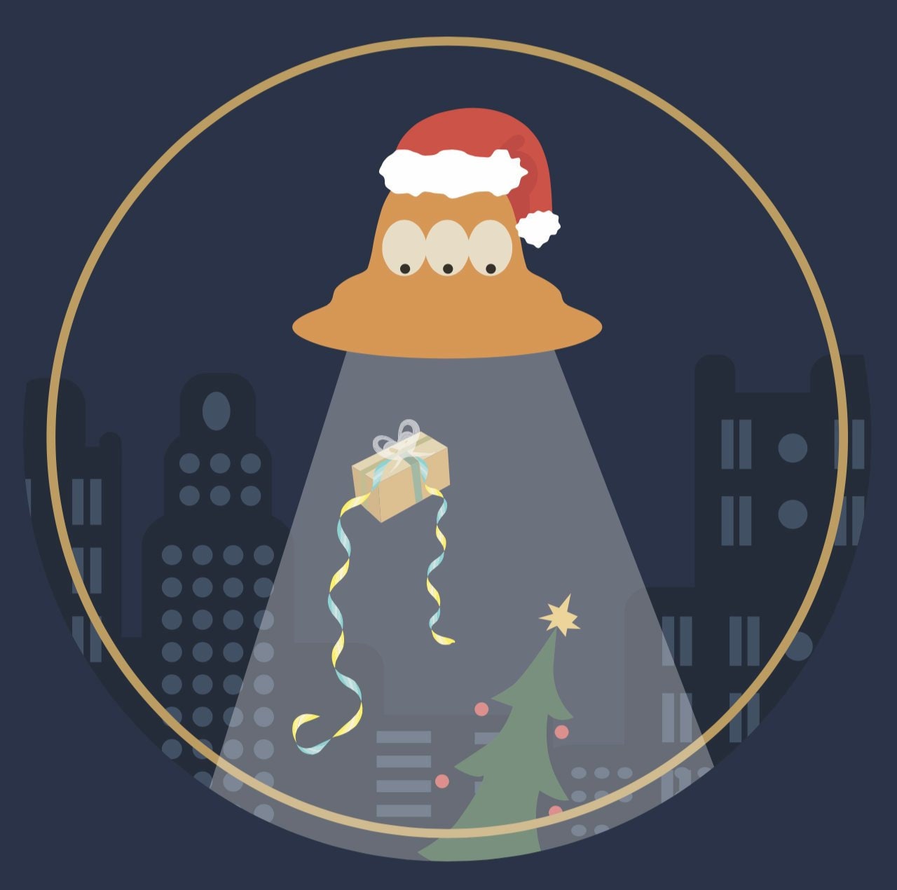 Alien Christmas Stickers for Wrapping / Sealing / Decorating Presents ...