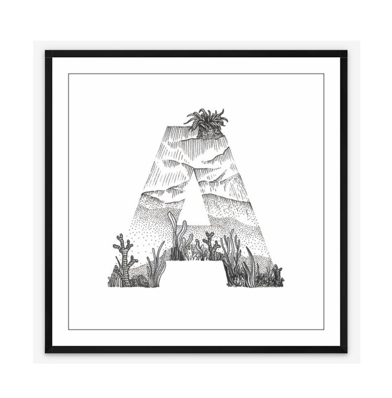 Ink-drawn Letter Prints - Etsy